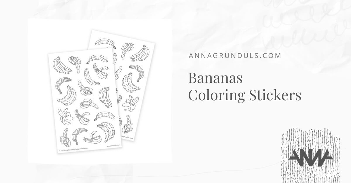 bananas coloring stickers - cool stickers from Anna Grunduls Design