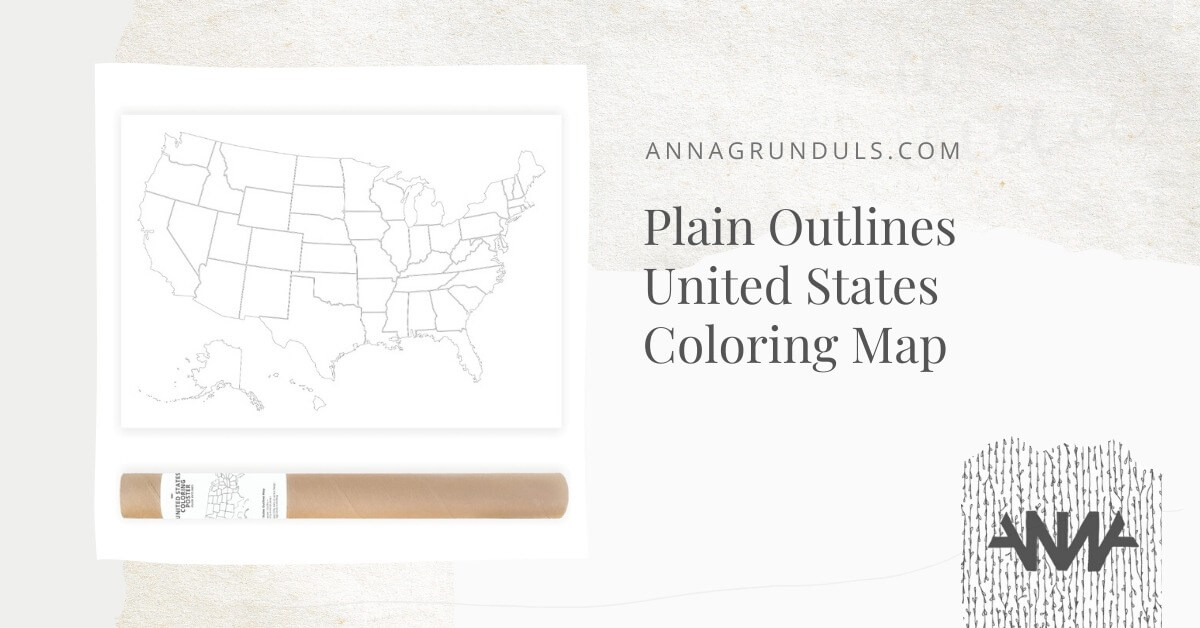 Large Coloring Poster with a Plain Outlines Map of USA to Color In ...