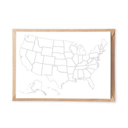 USA Coloring Map Postcard - Anna Grunduls Design